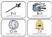 Diphthong Mini Flashcards | Diphthong Phonics Flash Cards for Kindergarten