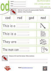 CVC Writing Worksheets | ESL Phonics World